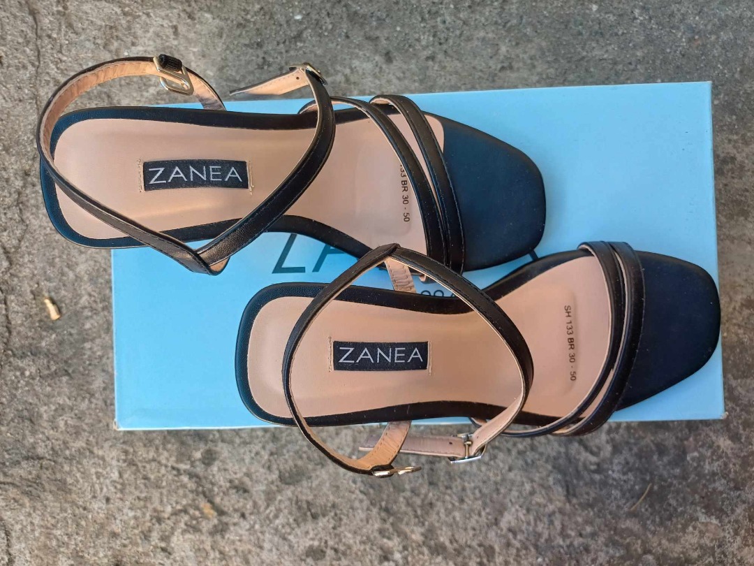 ZANEA Black Heels (Size 5 philippine size), Women's Fashion, Footwear ...