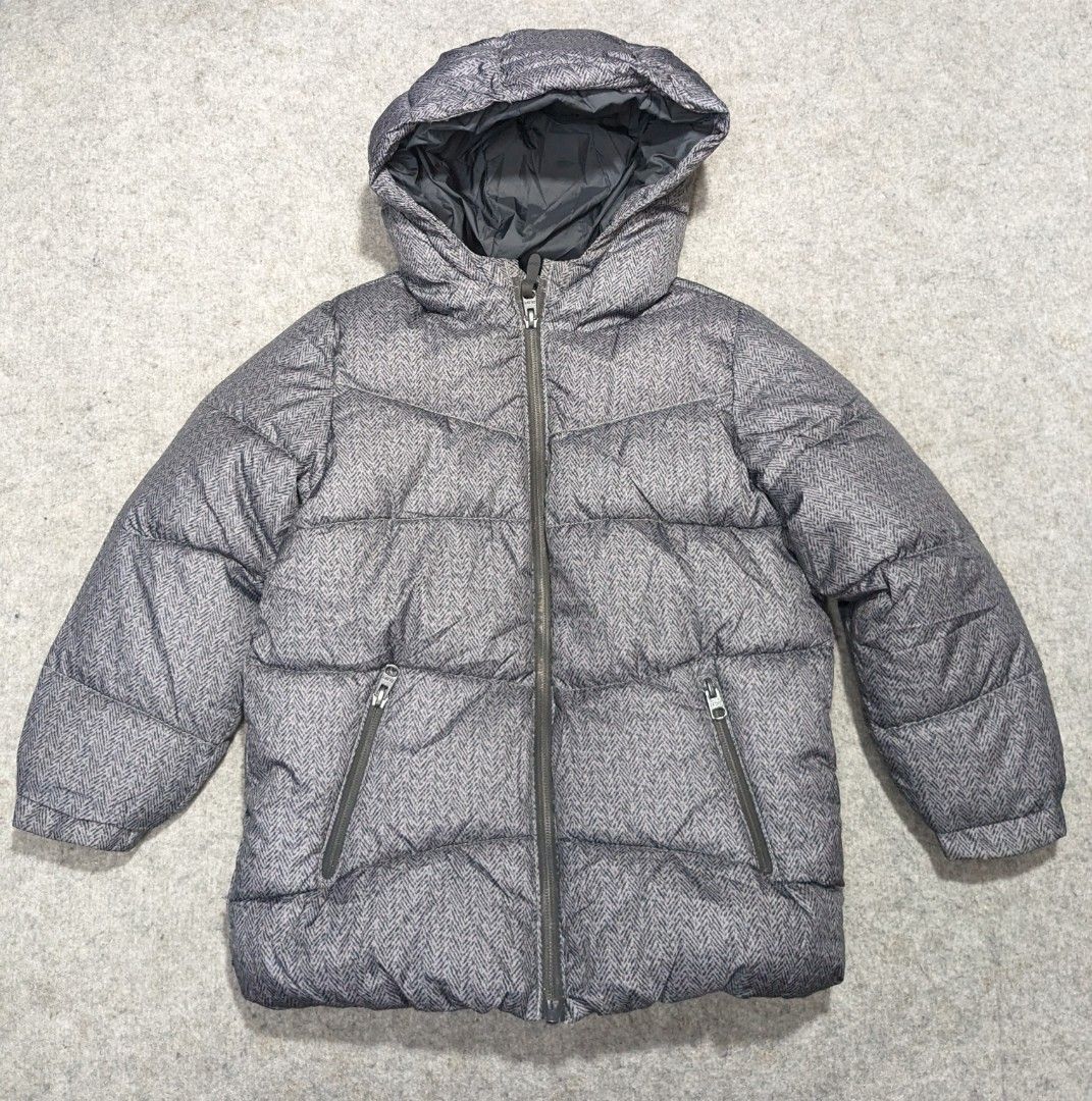 ZARA BOYS Kids Down Hooded Jacket Puffer Puff Grey Winter Snow Size7 ...
