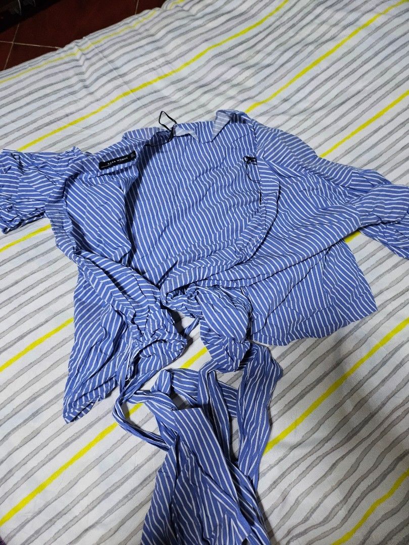 Zara wrap around top, Women's Fashion, Tops, Blouses on Carousell