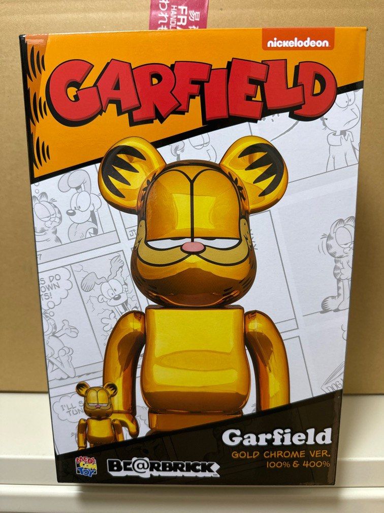 400% + 100% Garfield Bearbrick Gold Chrome Version, Hobbies & Toys ...