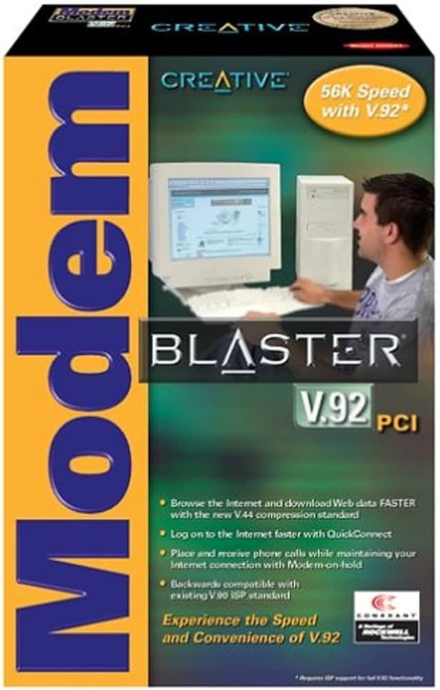 56Kbps V.92 Creative Modem Blaster Dial Up Fax Modem PCI, Computers ...