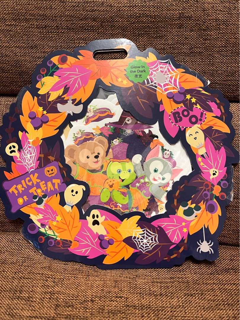 全新 香港迪士尼 絕版Halloween Duffy 夜光貼紙 萬聖節達菲熊 Duffy and friends, 興趣及遊戲, 手作＆自家 ...