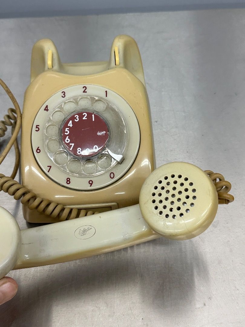 A pair x2 old 60s 70s vintage Ericsson LM Dial Swedish Telephone Rotary ...