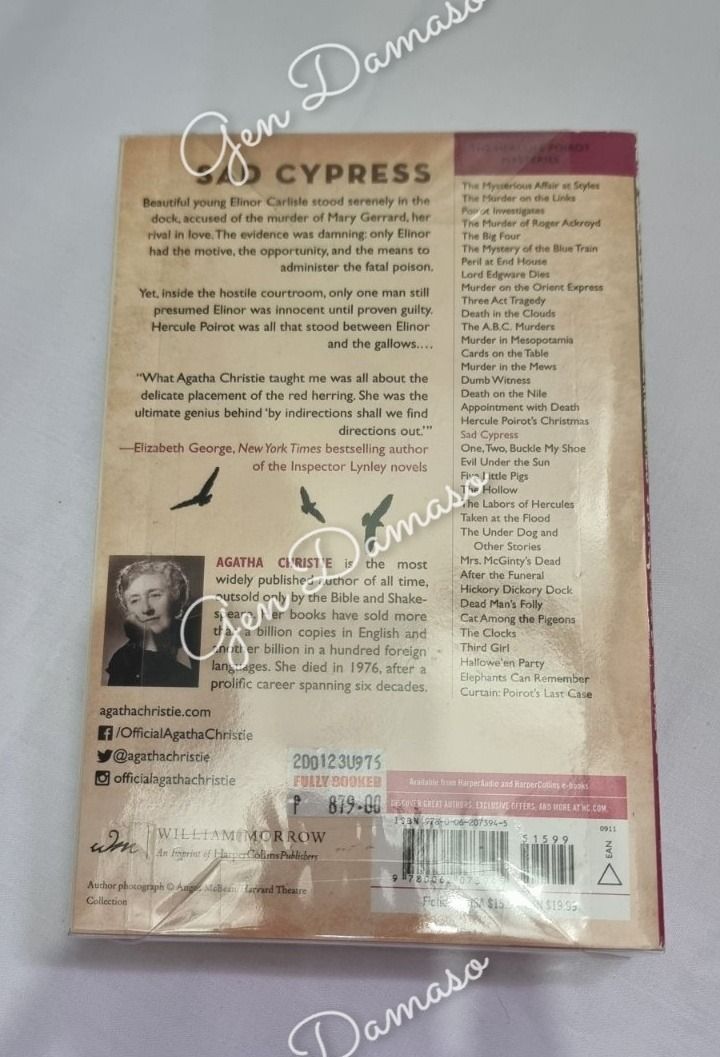 Sad Cypress, 4:50 from Paddington, Death in the Clouds, A Caribbean Mystery - Agatha Christie ...