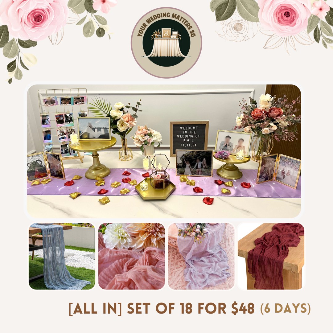 [All In] Wedding Photo/ Reception Table Deco/ Setup Rental, Lifestyle ...