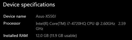 Asus X550J Gaming Windows 10 Laptop 12GB RAM GTX 950M 4GB VRAM ...