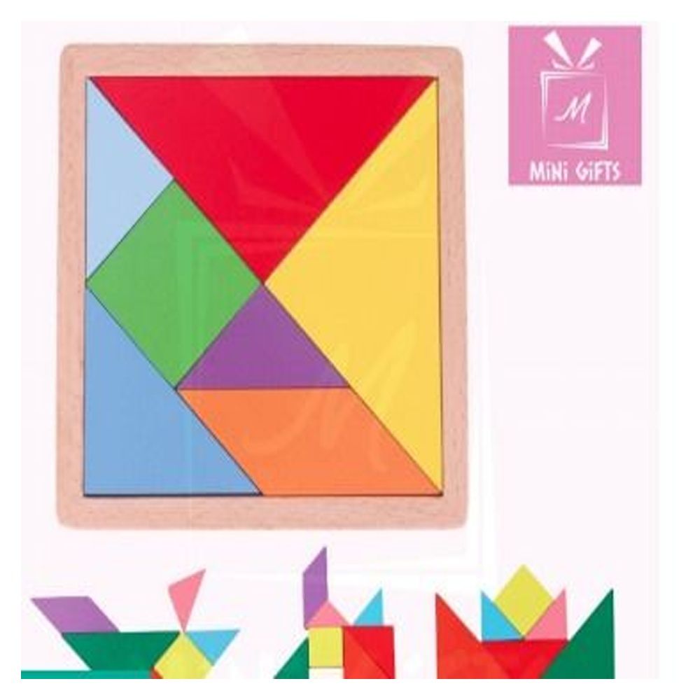 Beechwood Tangram Wooden Puzzle Brain Teaser Puzzles Block for Kids ...