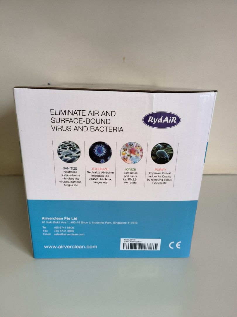 [Brand New] RydAir BP50 Air Purifier, TV & Home Appliances, Air ...