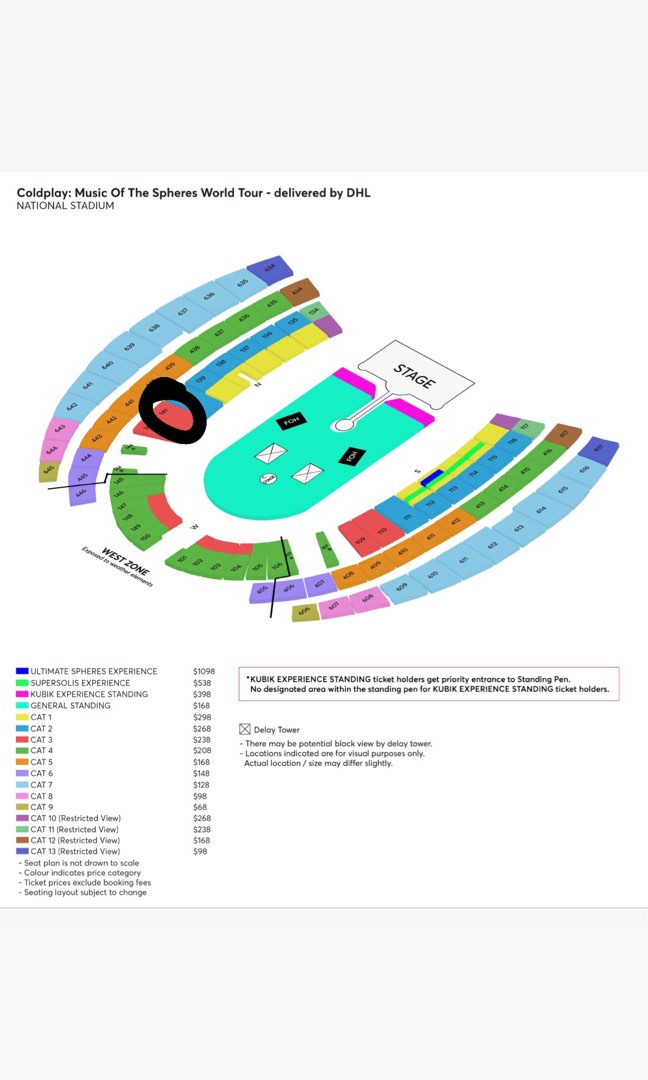 Cat 3 x2 - Coldplay Tickets - 30 Jan 2024, Tickets & Vouchers, Event ...