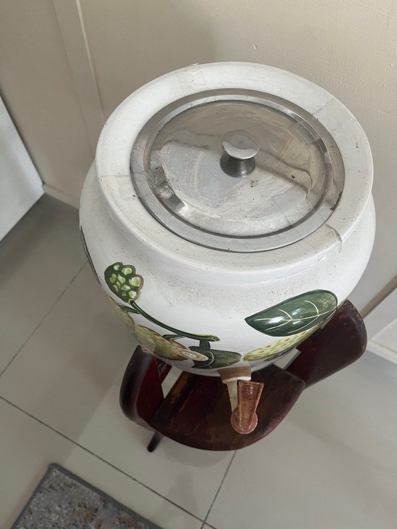 Classic Ceramic Water Dispenser with Stool, Furniture & Home Living ...