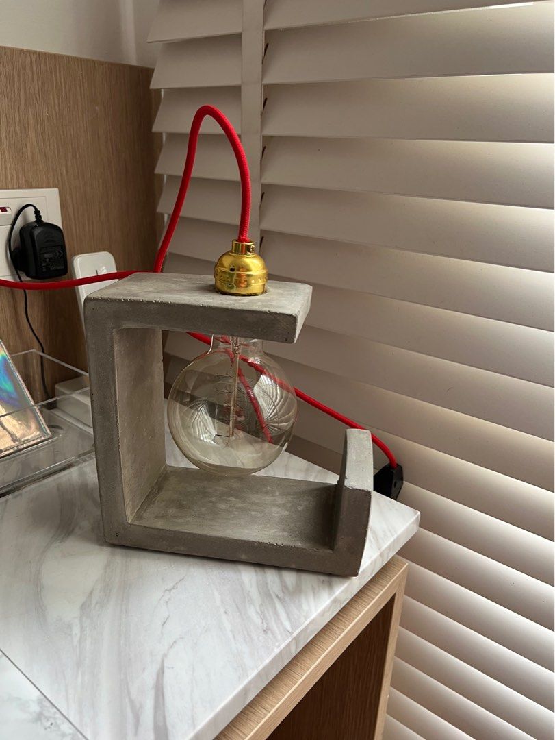 Concrete Light Bulb Decor, Furniture & Home Living, Lighting & Fans ...