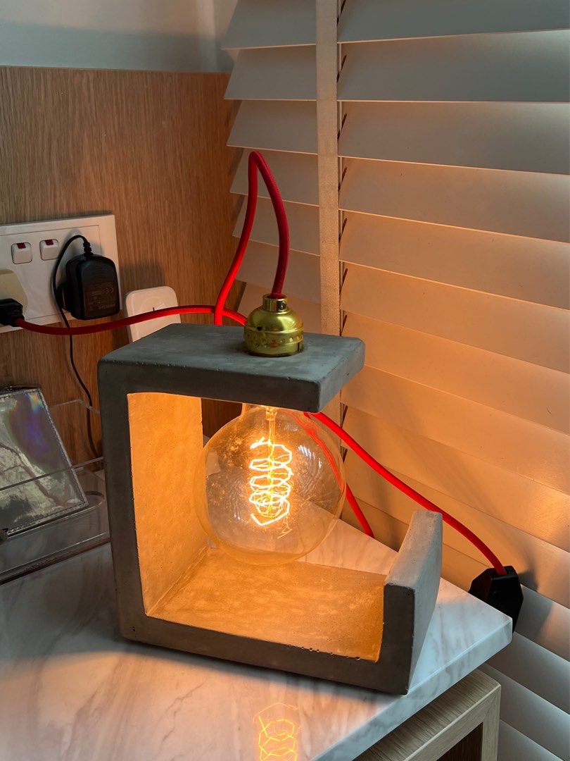 Concrete Light Bulb Decor, Furniture & Home Living, Lighting & Fans ...