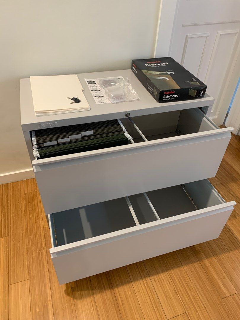 Decora Francel Lateral 2 Drawer Steel Filing Cabinet with Lock ...