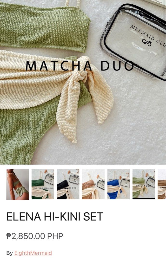 eighth mermaid matcha duo set, Women's Fashion, Swimwear, Bikinis ...