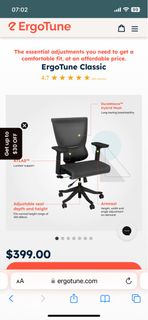 ErgoTune Classic - Ergonomic Office Chair, Furniture & Home Living ...