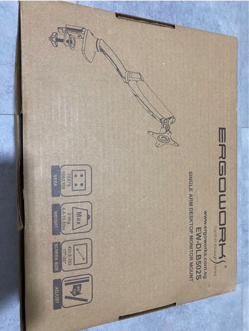 Ergowork Single Arm Desktop Monitor Mount, Computers & Tech, Parts ...