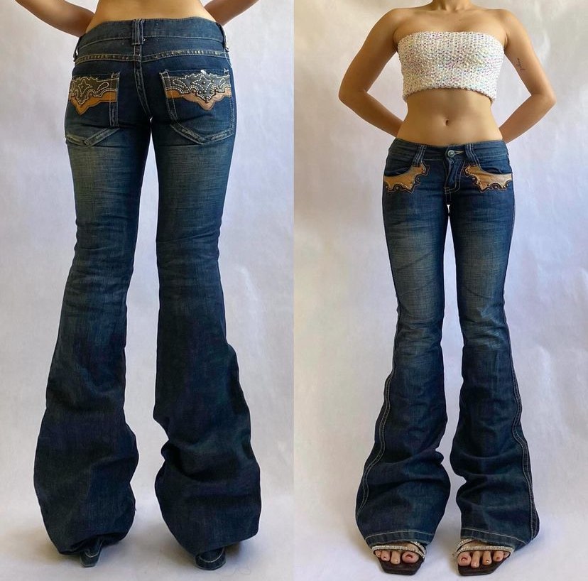 Flared Lowrise Denim Jeans Womens Fashion Bottoms Jeans On Carousell