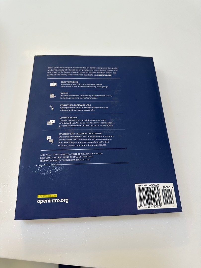 Free, Open Intro Statistics 3rd Edition, Hobbies & Toys, Books ...