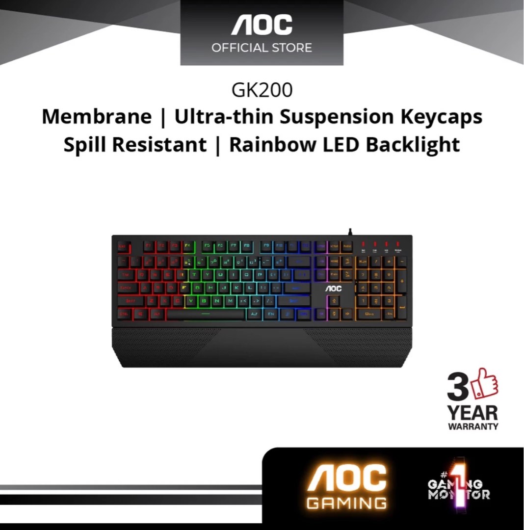 AOC GK200 gaming keyboard, Computers & Tech, Parts & Accessories ...