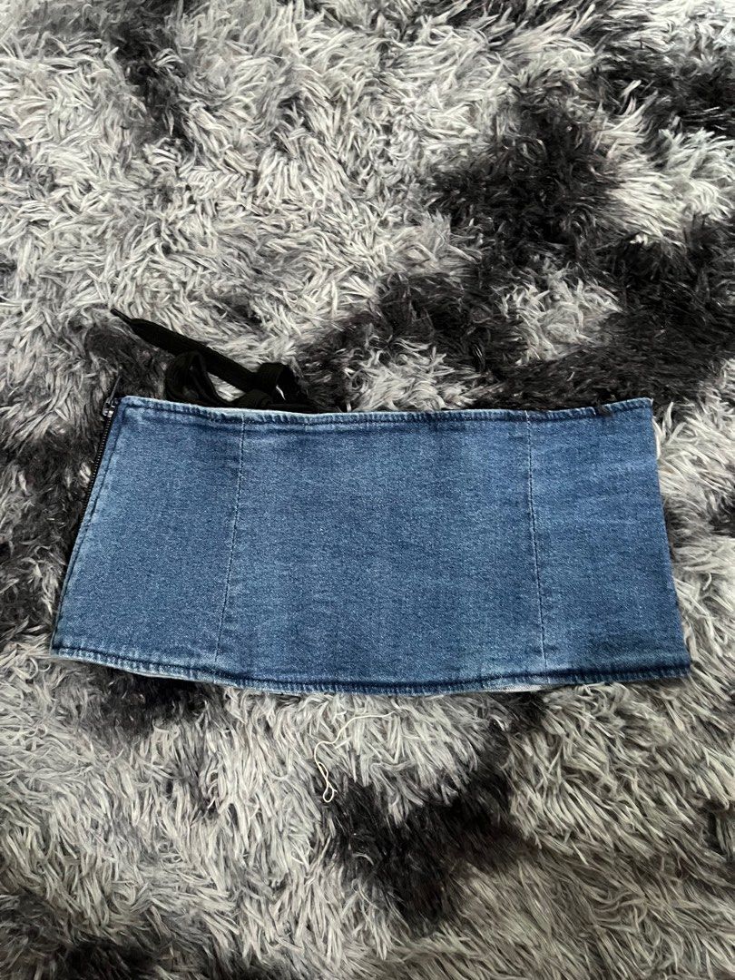 GU Y2k tube/corset belt (Denim), Women's Fashion, Tops, Others Tops on Carousell