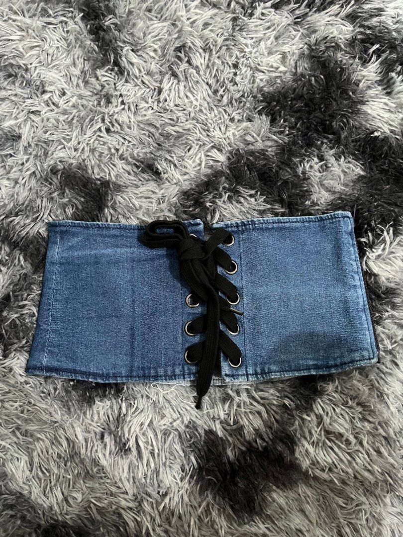 GU Y2k tube/corset belt (Denim), Women's Fashion, Tops, Others Tops on Carousell
