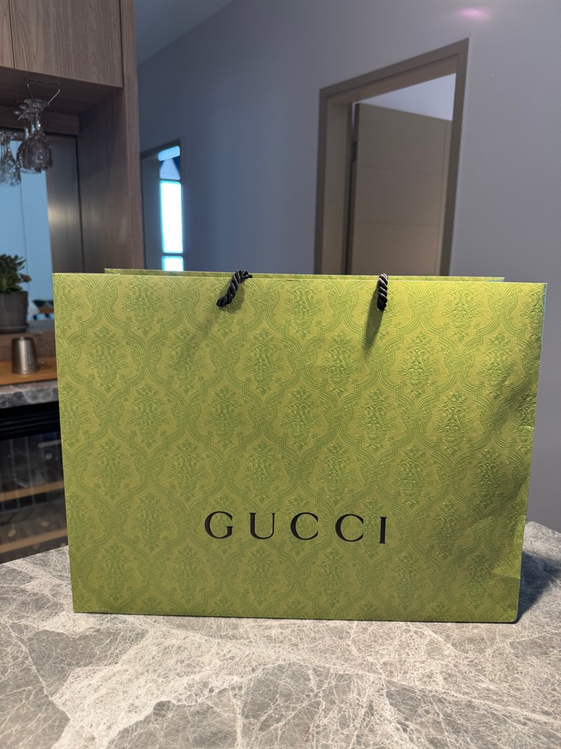 Gucci Paper Bag, Luxury, Bags & Wallets on Carousell