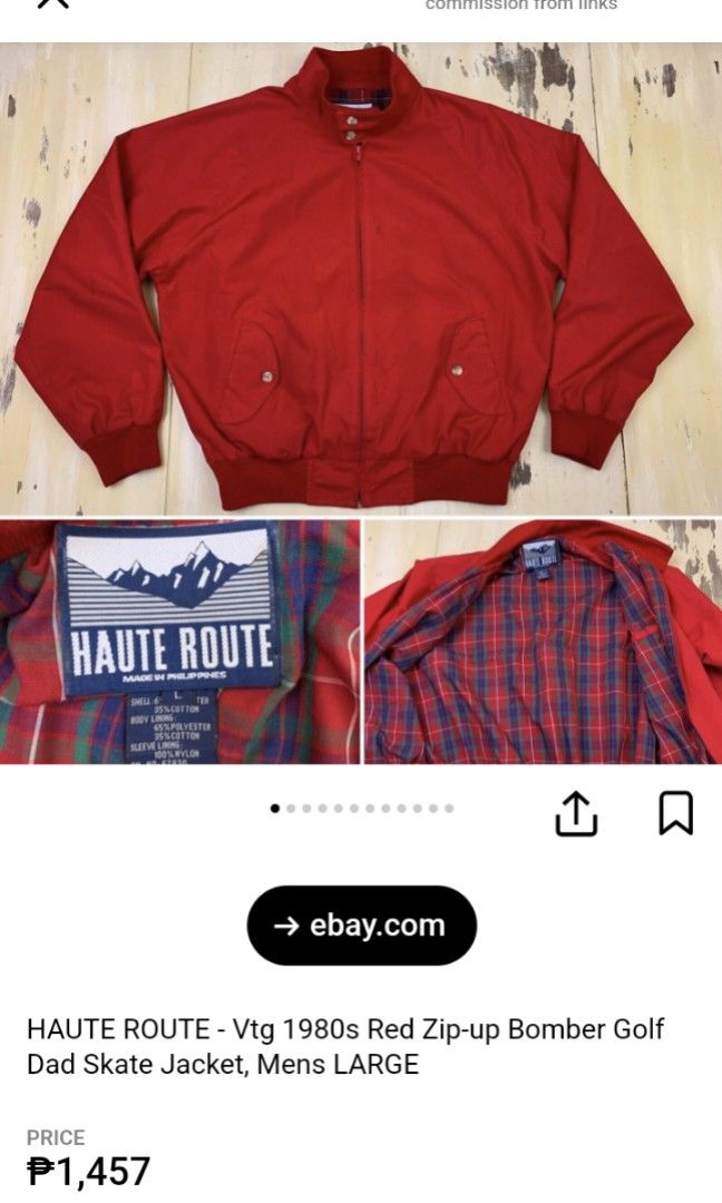 Haute route Vintage 80's red golf jacket, Men's Fashion, Coats, Jackets ...