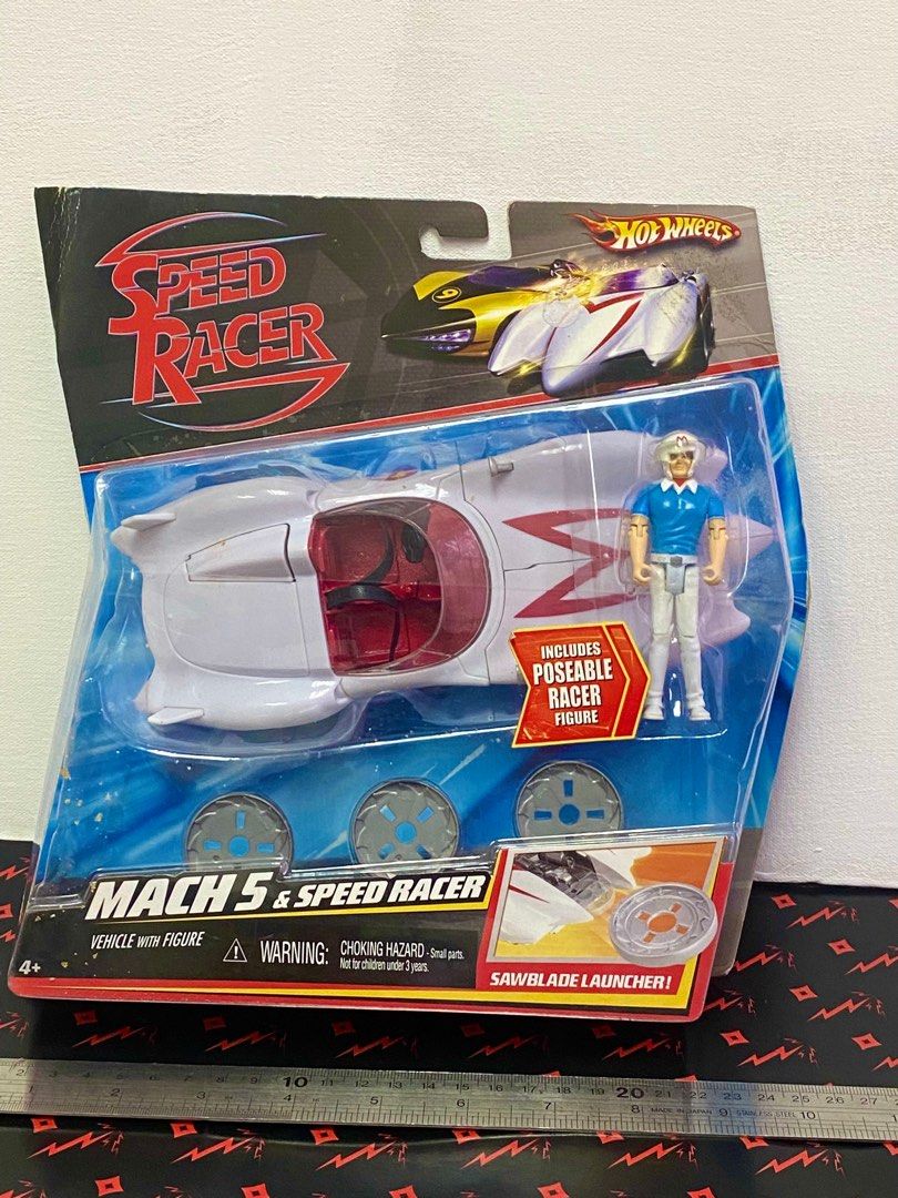 Hot Wheels Vintage Speed Racer with Poseable Racer Figure & Sawblade ...