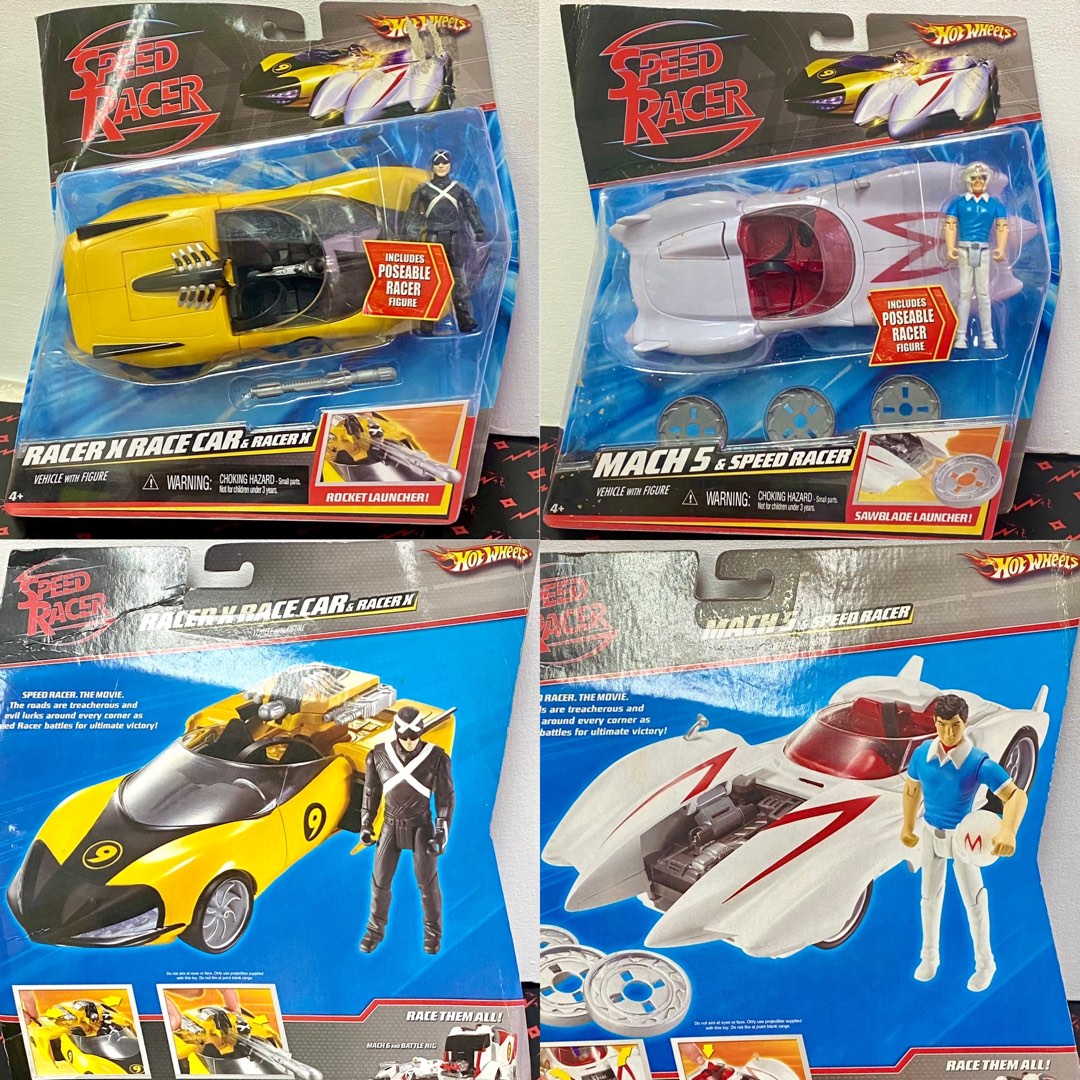 Hot Wheels Vintage Speed Racer with Poseable Racer Figure & Sawblade ...