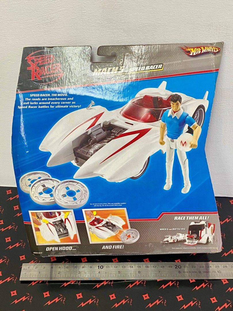 Hot Wheels Vintage Speed Racer with Poseable Racer Figure & Sawblade ...