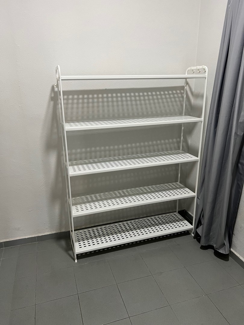 Ikea shelves / storage rack / white metal shelf / MULIG shelving unit ...