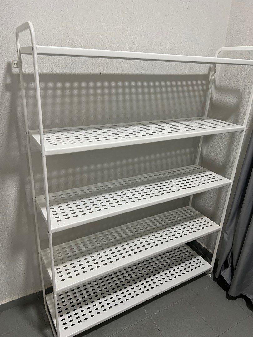 Ikea shelves / storage rack / white metal shelf / MULIG shelving unit ...