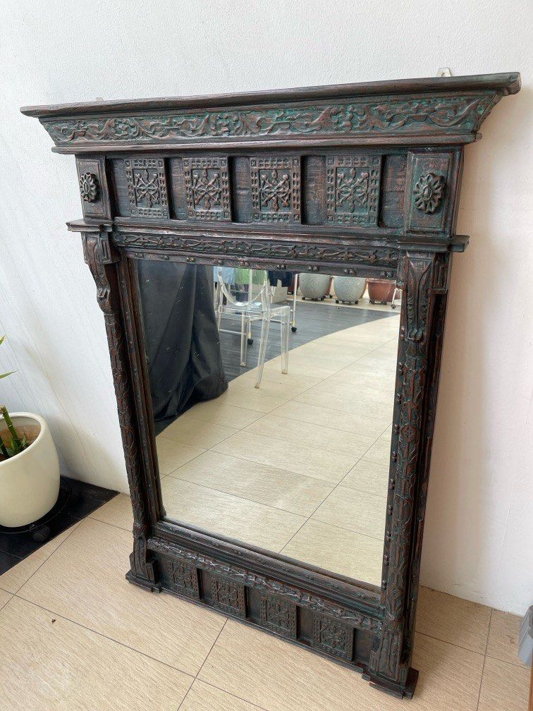 Indonesian Balinese Big Mirror ( 90x 120 cm), Furniture & Home Living ...