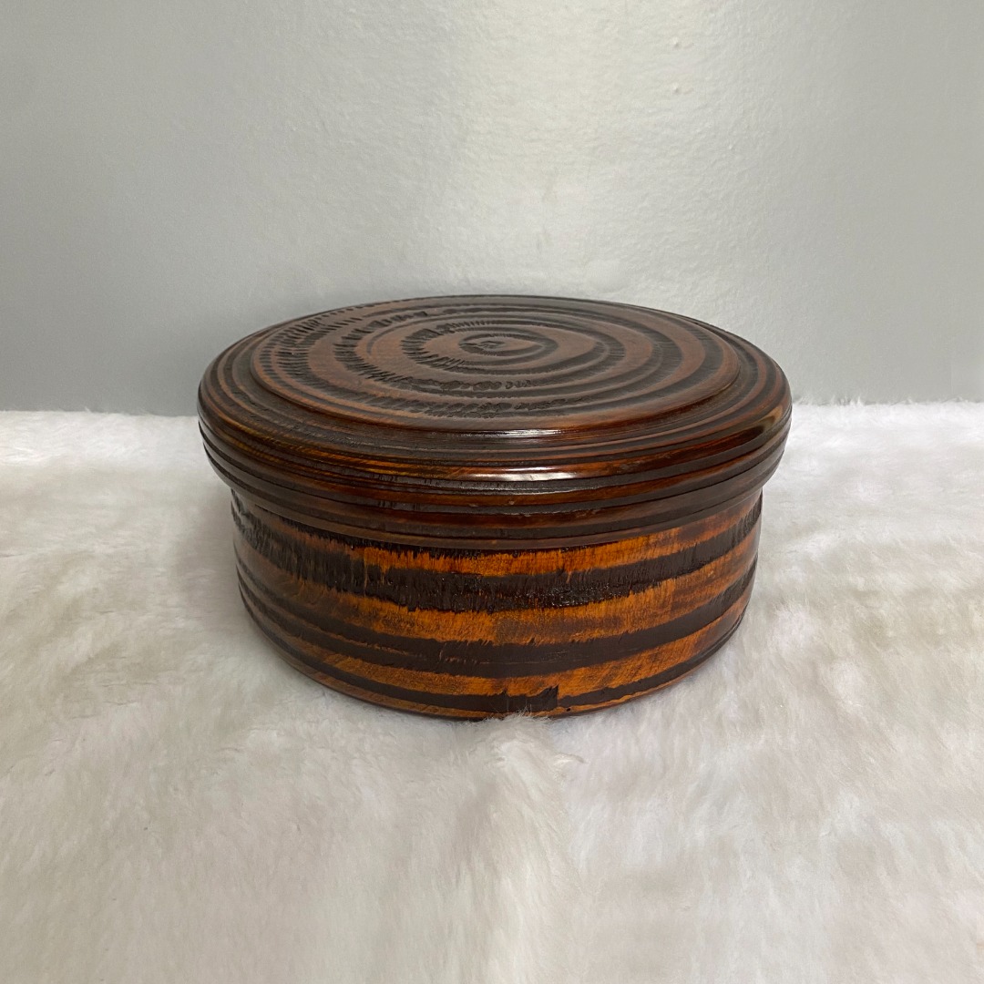 Japan Brown Round Wood Storage Box, Furniture & Home Living ...