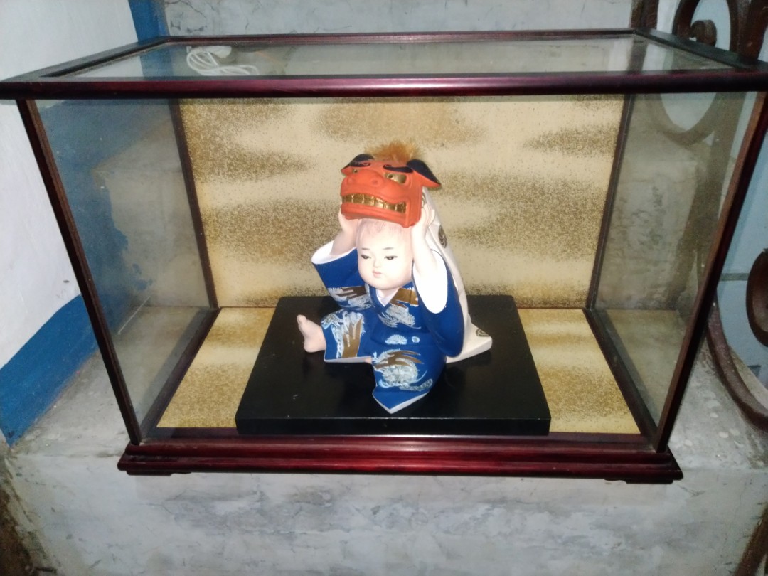 Japanese Display Little Emperor w/ Large Glass Casing - Made In Japan ...