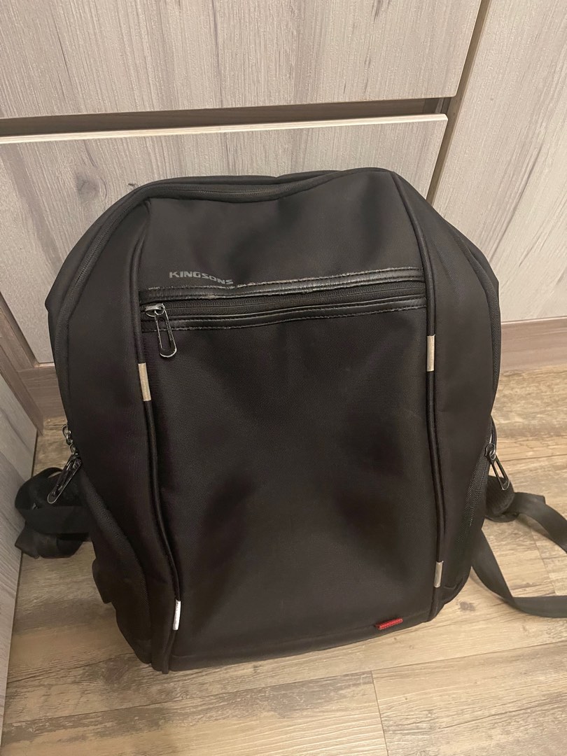 Kingsons laptop backpack laptop bag work bag black, Men's Fashion, Bags ...