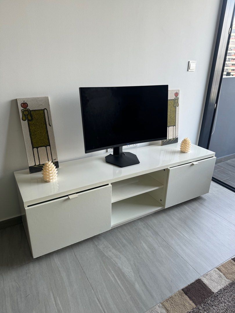 Laminated TV console with storage, Furniture & Home Living, Furniture ...