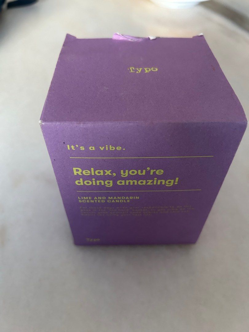 Lime and Mandarin Scented Candle - Typo on Carousell