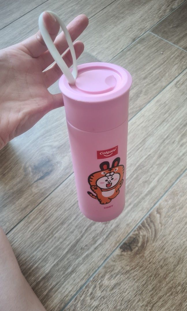 Line friends glass bottle CONY Pink Hot Drinks, Furniture & Home Living ...