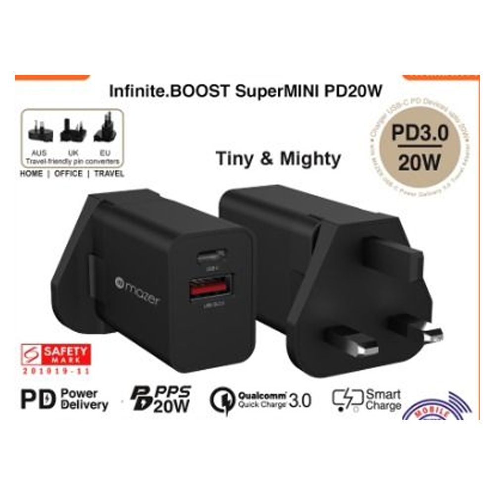 M-GaN20W Infinite.BOOST SuperMINI PD20W Wall Charger (Mazer 20W ...