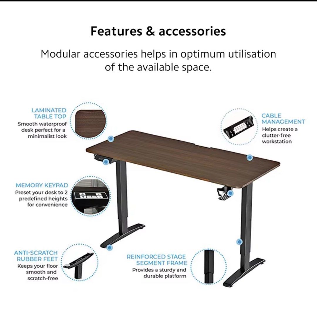 MiDesk Electric Height Adjustable Desk |110x60cm Tabletop, Height ...