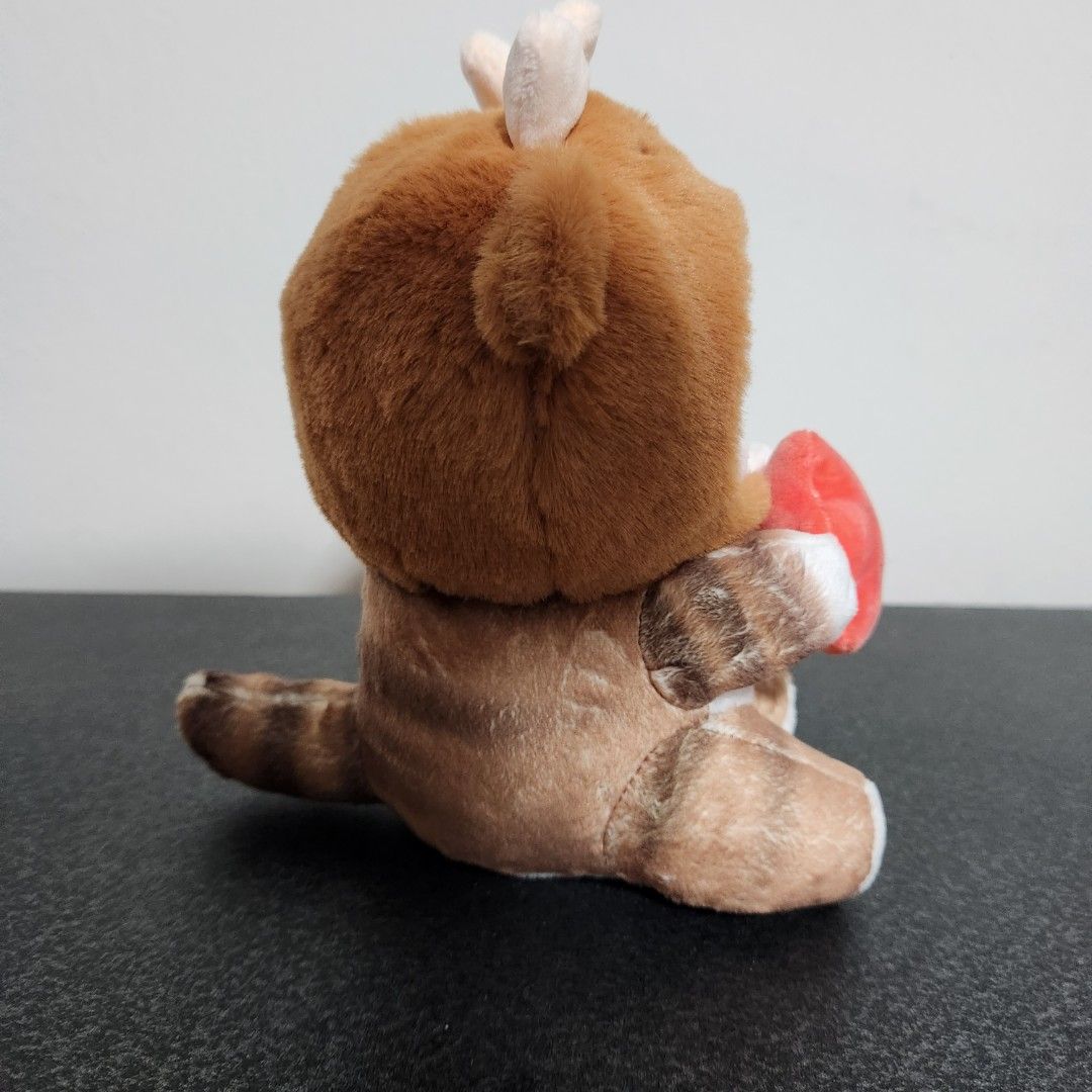 Mofusand Cat with Deer Hat and Apple Plush Toy, Hobbies & Toys, Toys ...