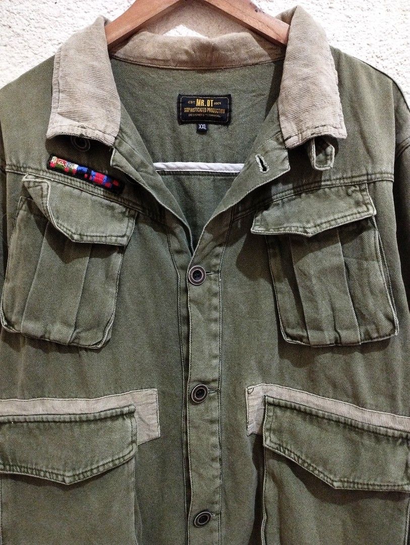 MR. DT Japanese Fashion Brand Tactical Jacket (Olive Green), Men's ...