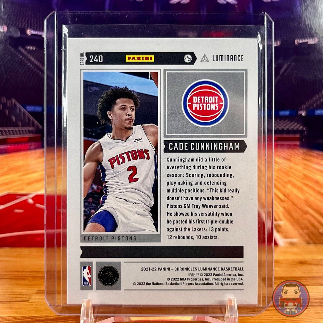 NBA Cards - Cade Cunningham 2021-22 Panini Chronicles Luminance #240 ...