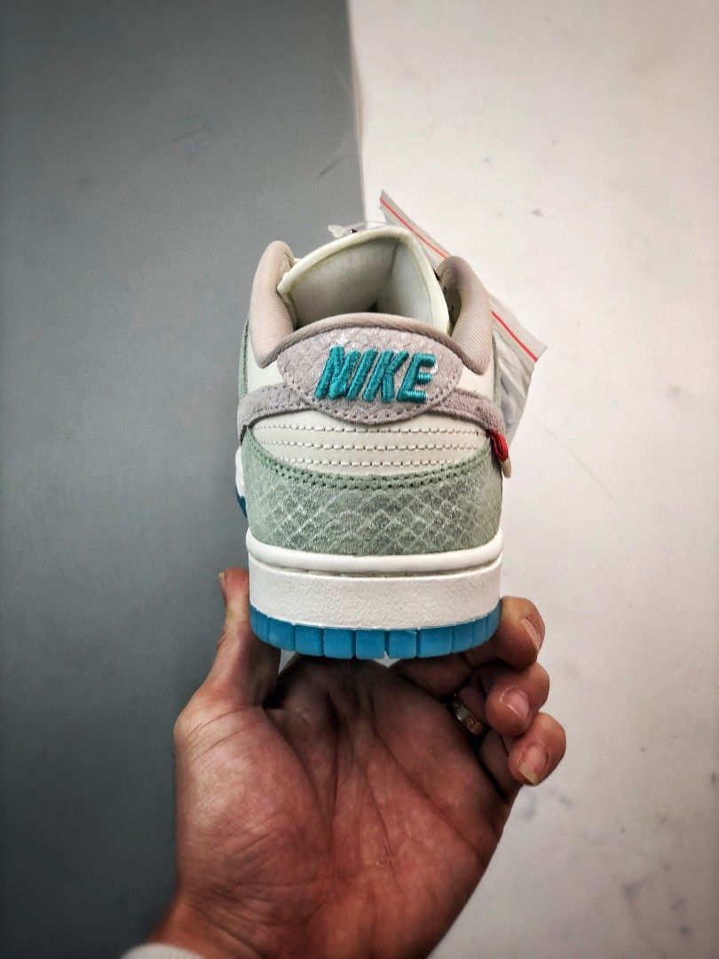 NIKE DUNK LOW LX YEAR OF THE DRAGON WHITE GREEN SHEOS, Women's Fashion ...