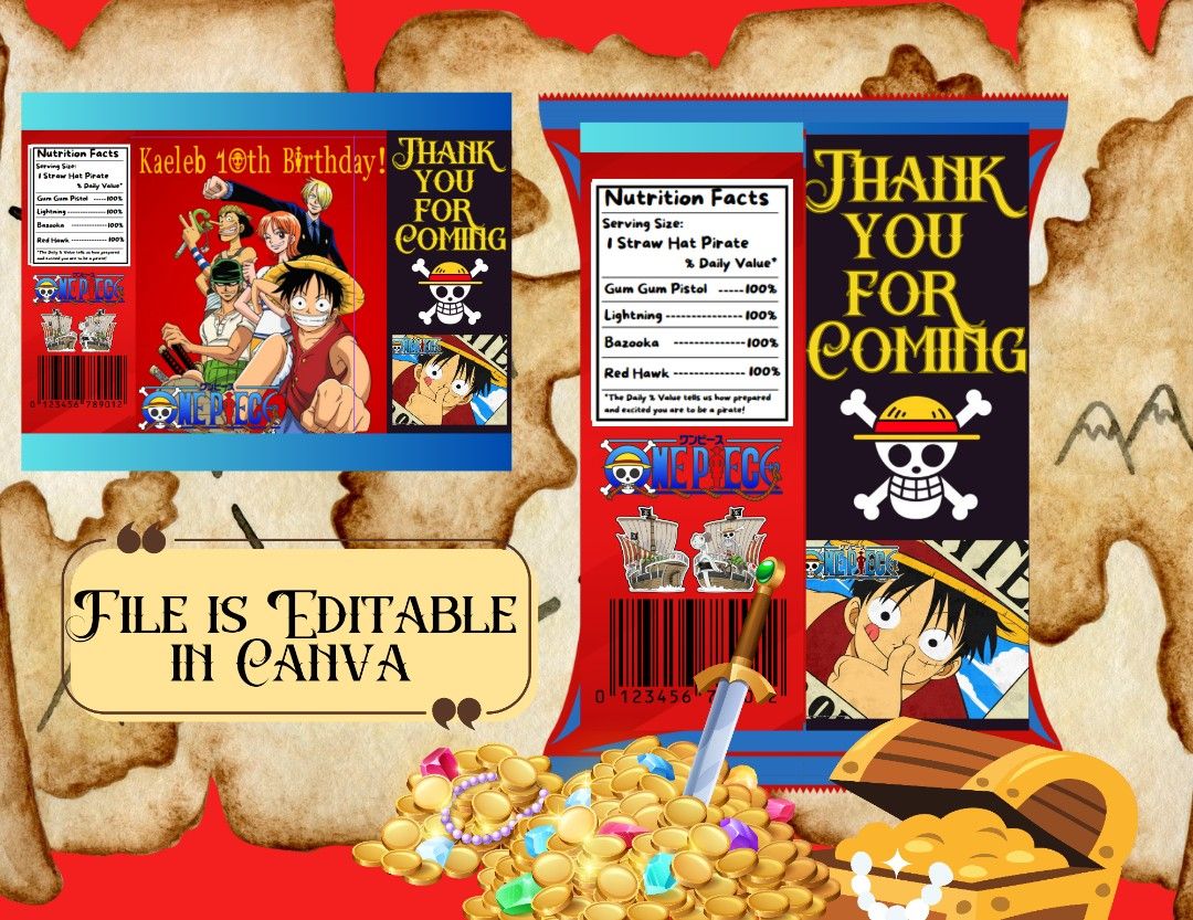 One Piece Luffy Chip Bag Birthday Giveaway, Babies & Kids, Babies ...