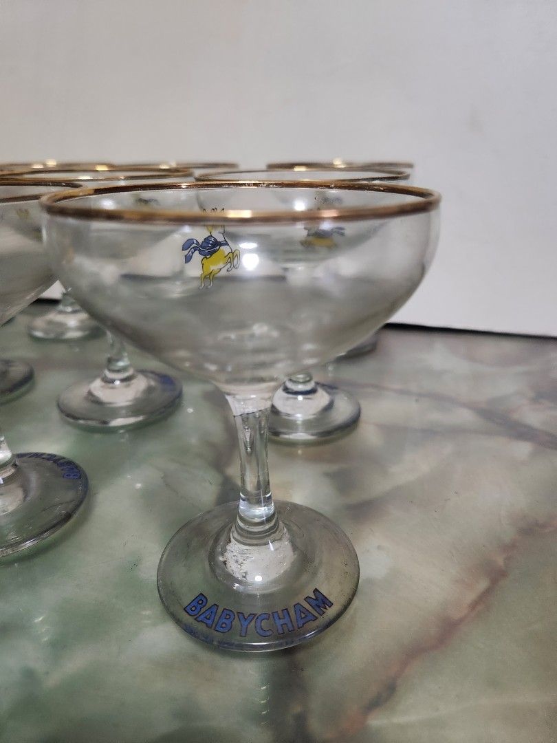 Original 1970s Gold Fawn Babycham glasses, Hobbies & Toys, Memorabilia ...