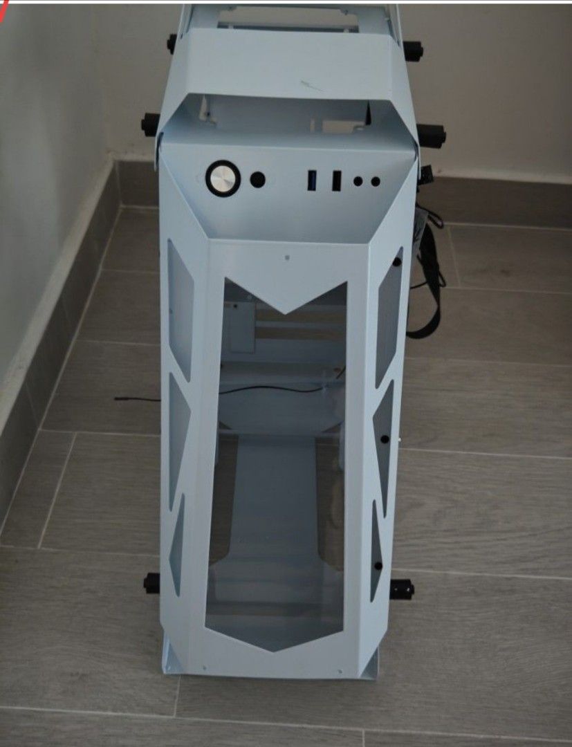 PC chassis micro-atx tower case casing gaming monster with white fans x ...