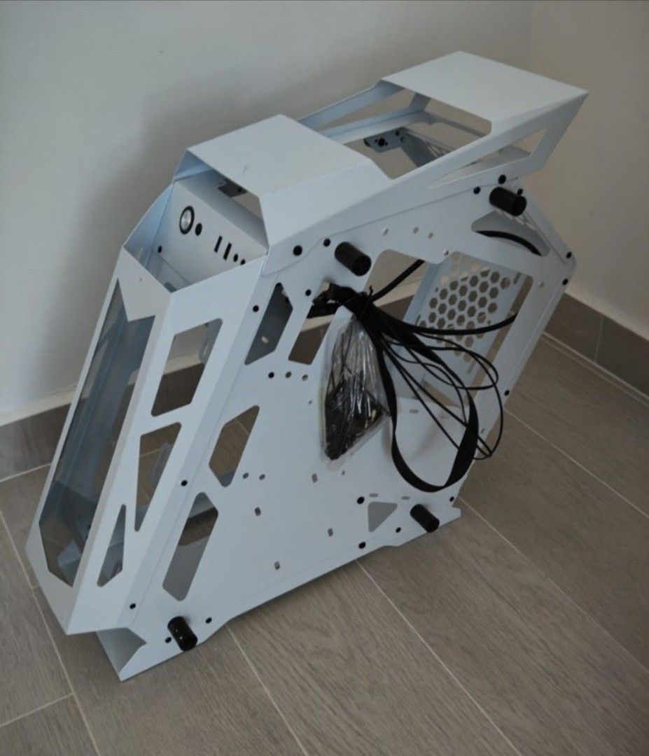 PC chassis micro-atx tower case casing gaming monster with white fans x ...