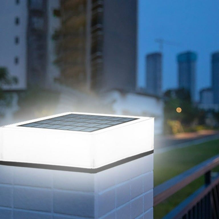 Outdoor Modern Post Light 56LED Solar Column Lamp IP68 Waterproof Solar ...